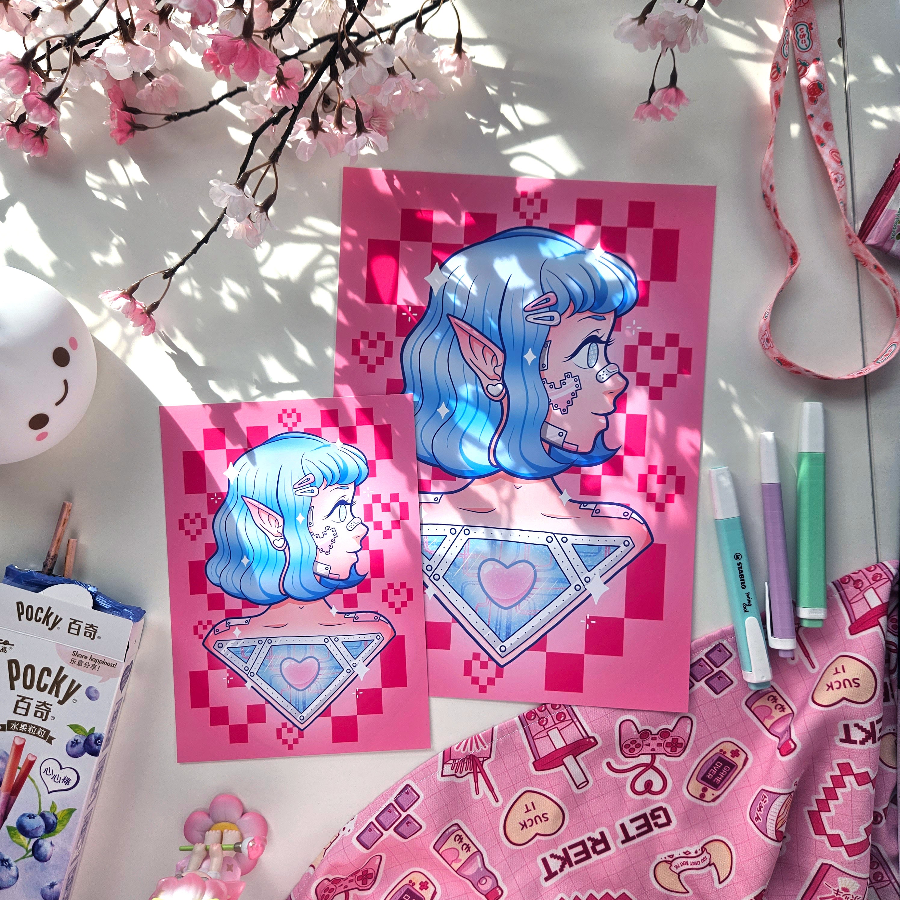 Mecha-elf Girl Print - Etsy