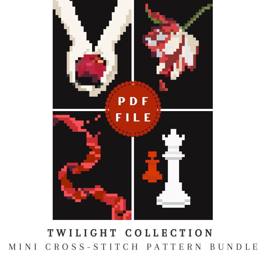 Twilight Saga Cross Stitch Pattern Bundle, Mini Book Cross Stitch ...