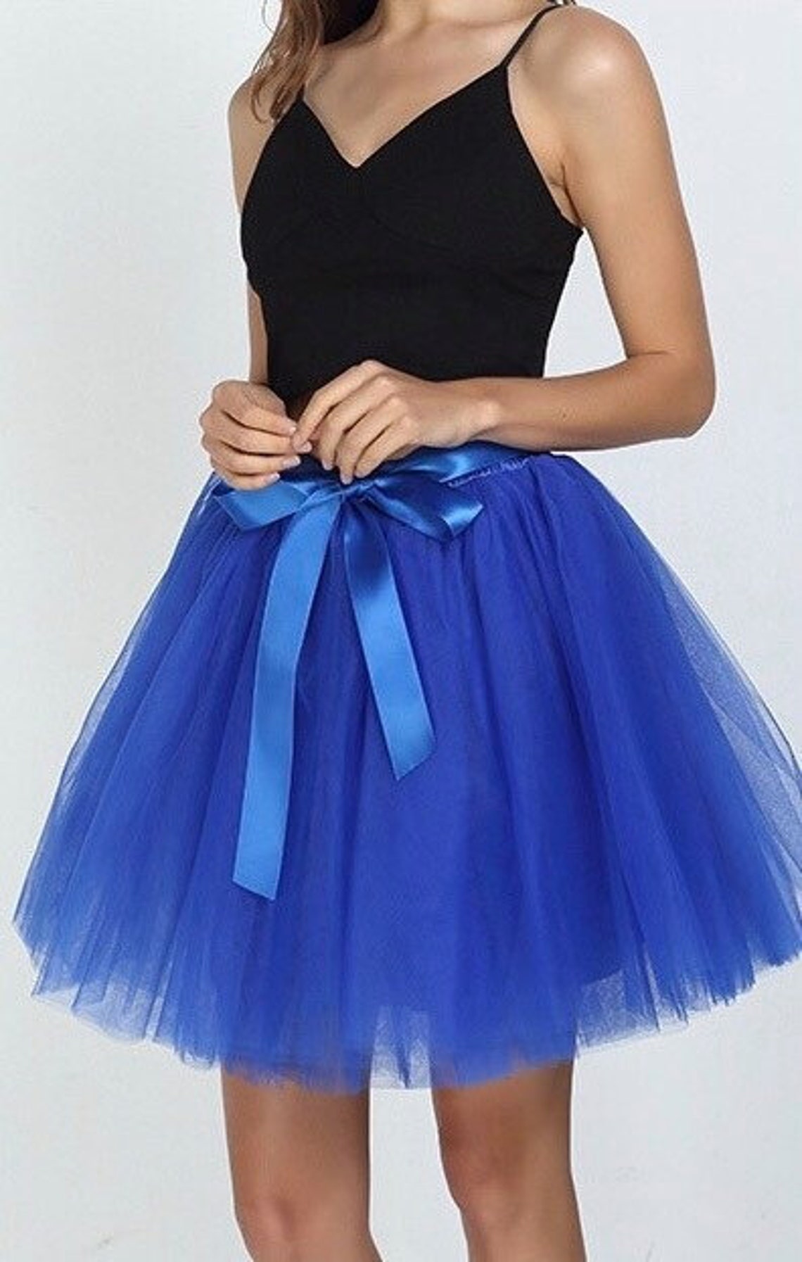 Royal Blue Tulle Tutu Skirt Seven Layers Opaque Fluffy Thick Etsy