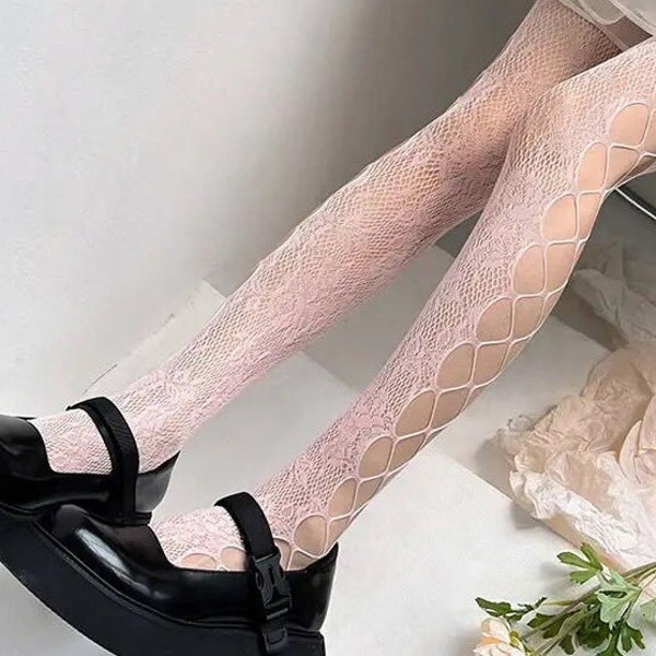 Lace Footless Tights - Etsy