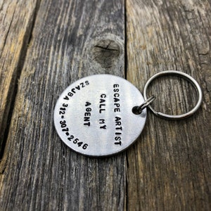 Escape Artist Call My Agent, Personalized Dog Tag, Collar Tag, Pet Tag ...