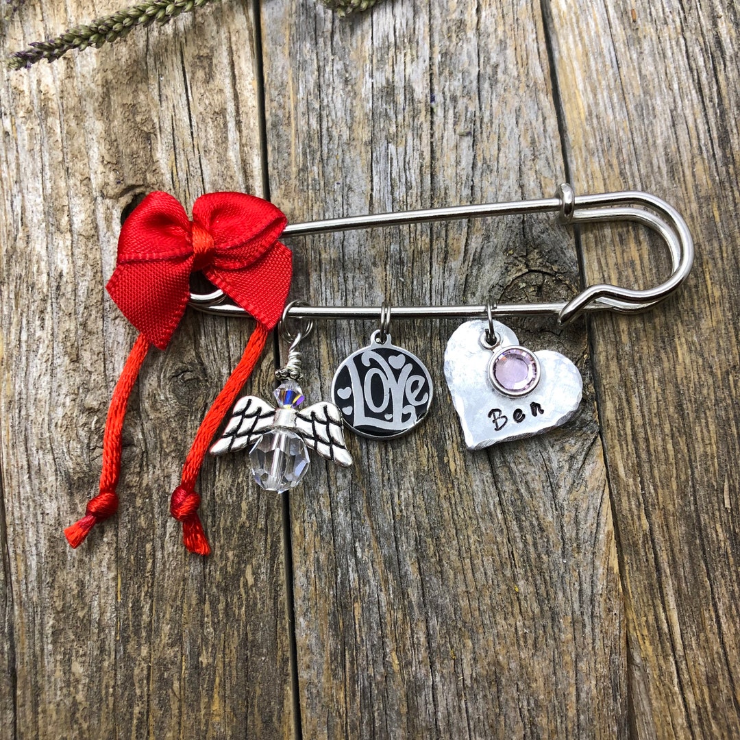 Baby Protection Safety Pin Baby Shower Gift Hand Stamped - Etsy