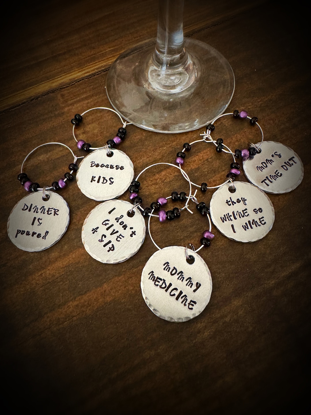 Mom Wine Glass Charm, Funny Wine Charms, Mom Club, Custom Wine Charms ...