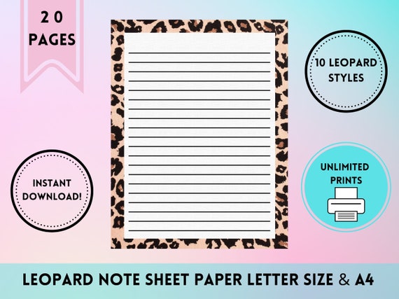 Leopard Note Sheet Printable 2022 2023 Planner Planner - Etsy