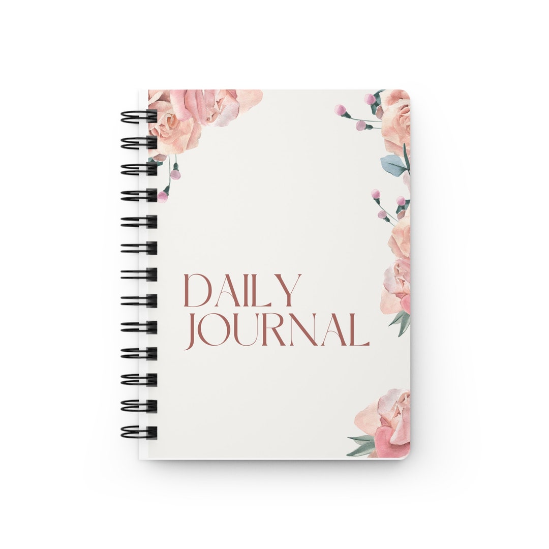 Spiral Bound Journal Pink Floral Daily Journal - Etsy