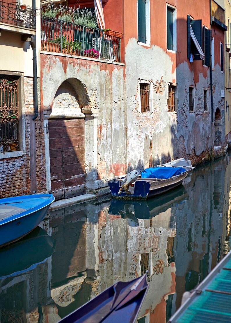 Venice, Italy Reflections in the Canal. Digital File 24x36 Hi Res. 300 ...