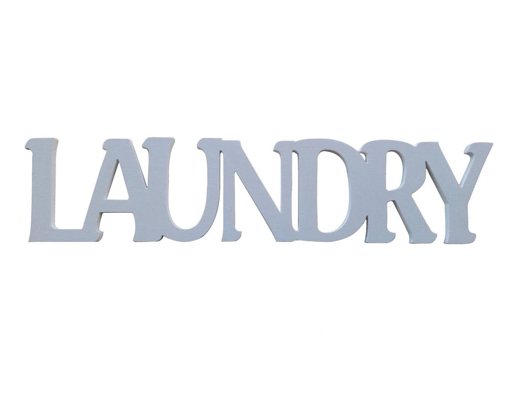 Writing in Decorative Wood LAUNDRY (laundry) Cm L 39 X 9 H Thickness 8 ...