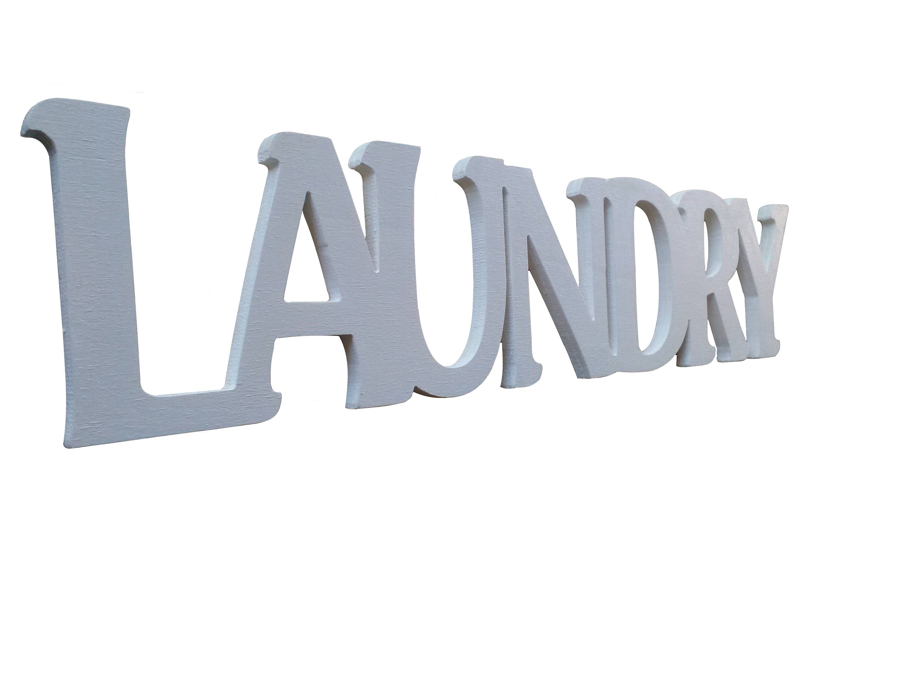 Writing in Decorative Wood LAUNDRY laundry Cm L 39 X 9 H Thickness 8 Mm ...