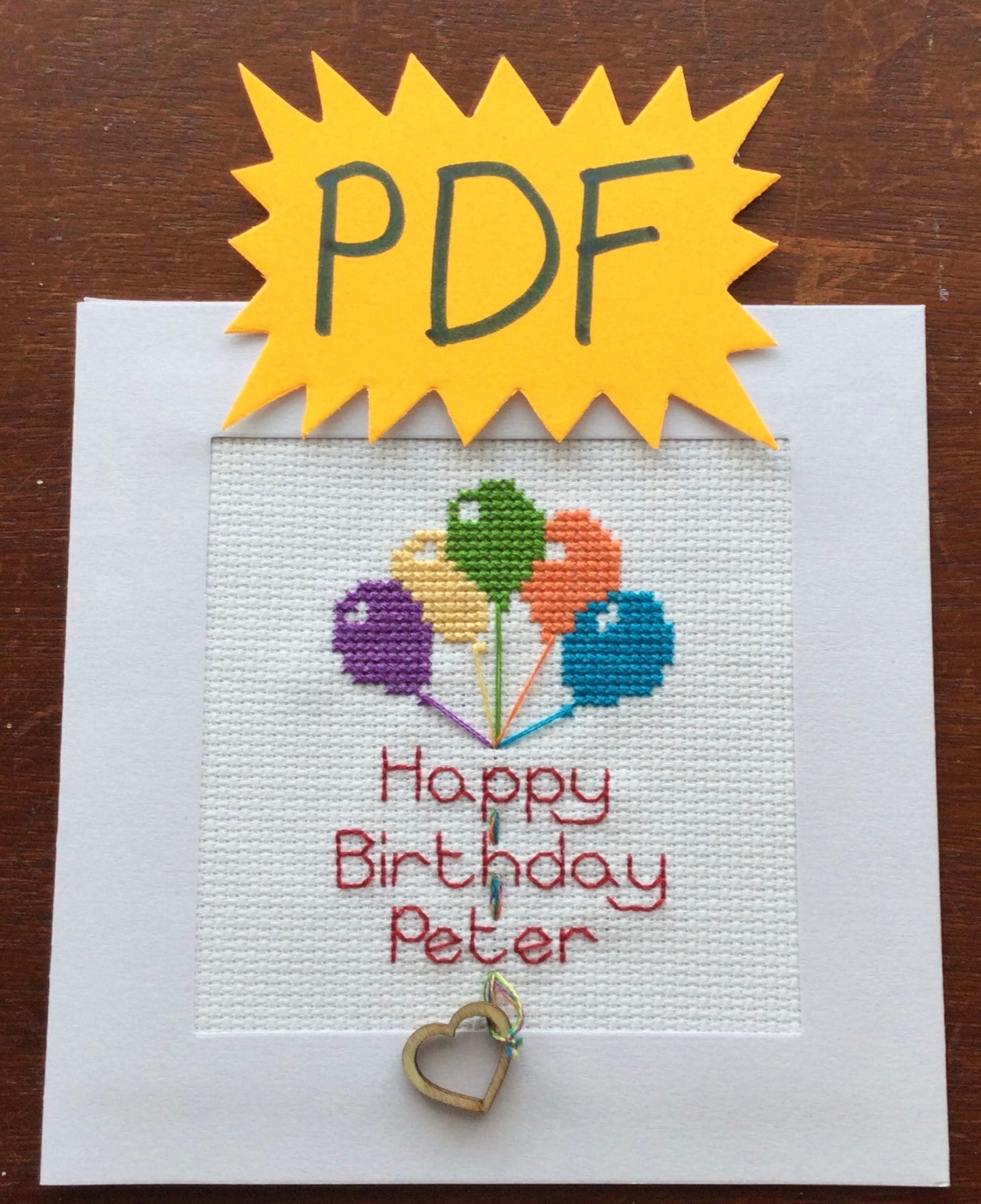 Cross Stitch Birthday Card PDF Pattern - Etsy
