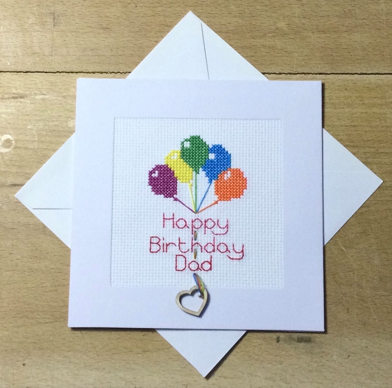 Cross Stitch Birthday Card - Etsy