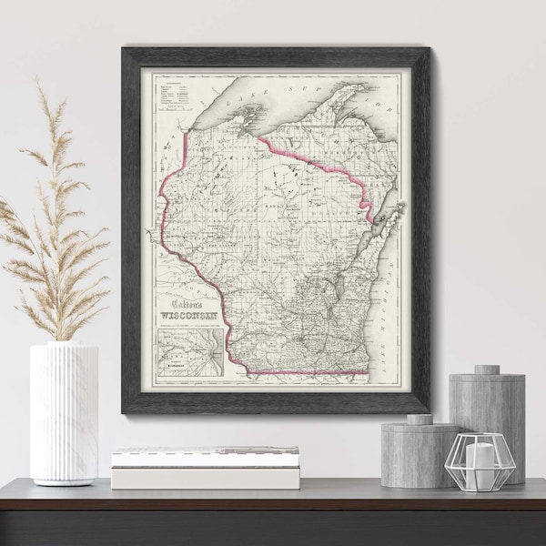 Wisconsin Map Art - Etsy