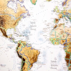 Personalized Giant World Map Canvas Wrap, Pinnable Push Pin Map or Wall ...