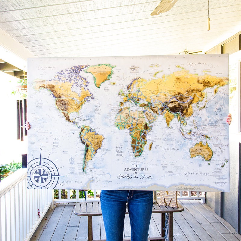 World Map Canvas - Etsy