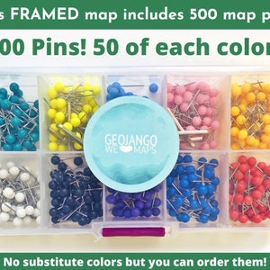 Large World Map a Push Pin Travel Map 51x35 Inch Framed Map - Etsy Canada