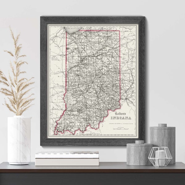 Indiana Map - Etsy