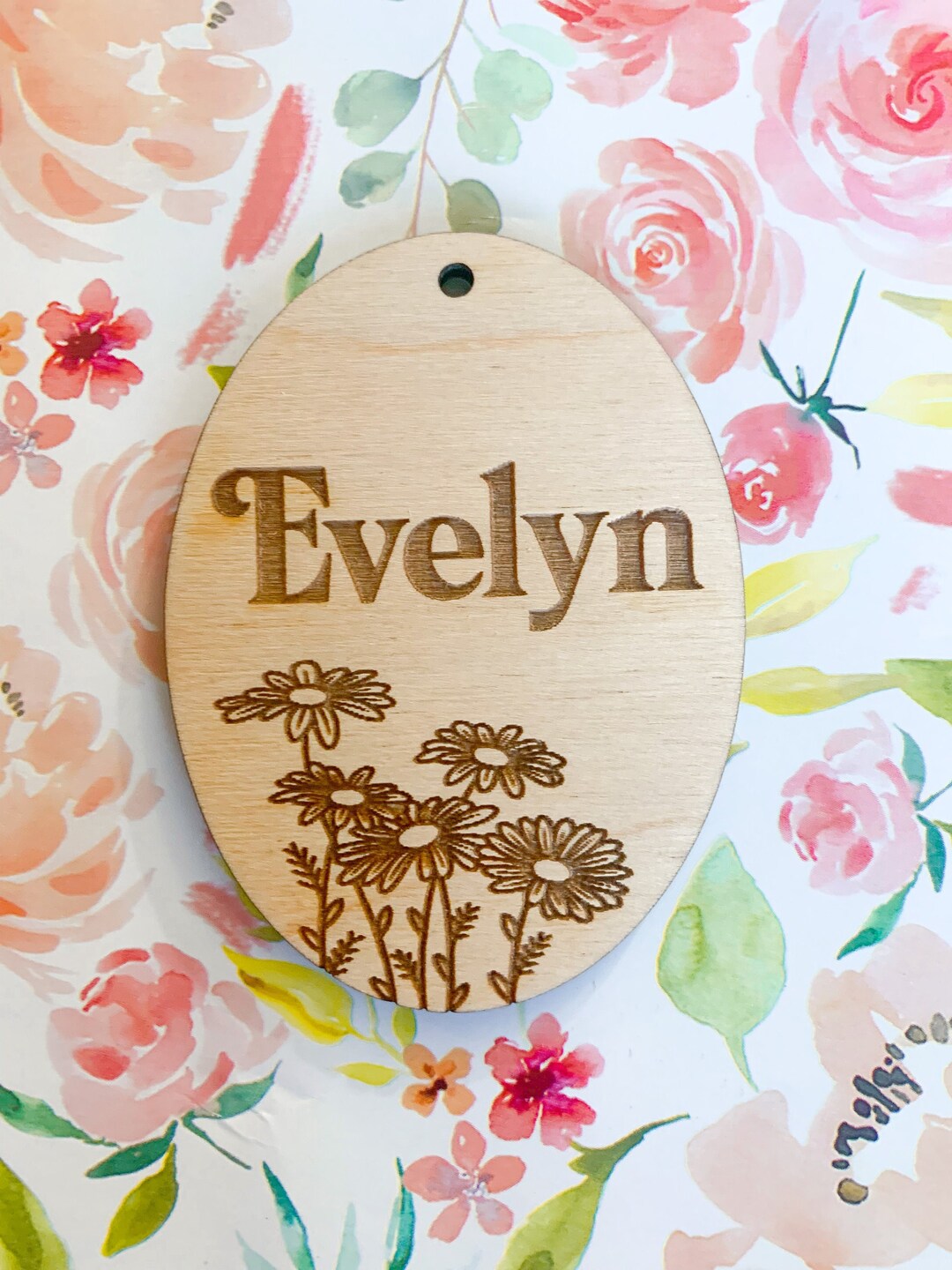 Easter Basket Name Tag, Daisy Name Tag, Wooden Gift Tags, Gift Tags ...