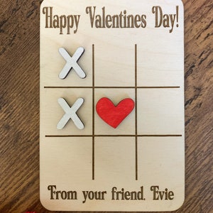 Personalized Valentine Tic Tac Toe Board, Class Valentine, Kids ...