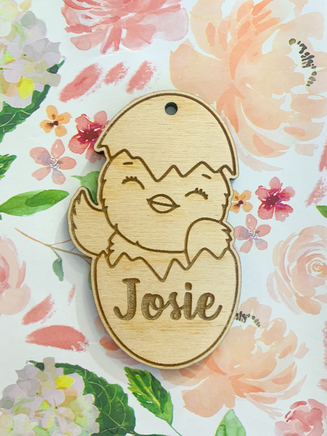 Easter Basket Name Tag, Chick Name Tag, Wooden Gift Tags, Gift Tags ...