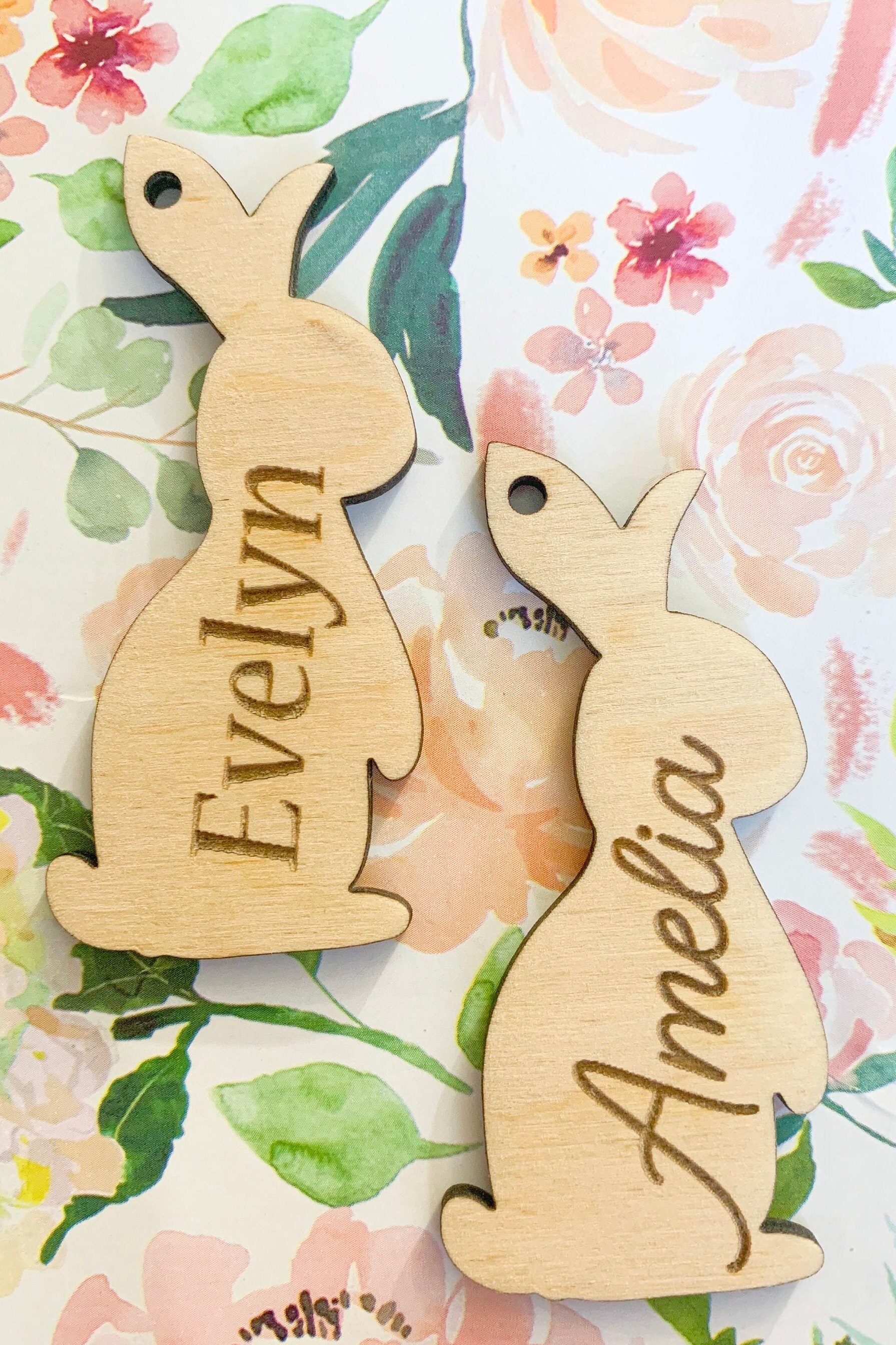 Easter Basket Name Tag, Bunny Name Tag, Wooden Gift Tags, Gift Tags ...