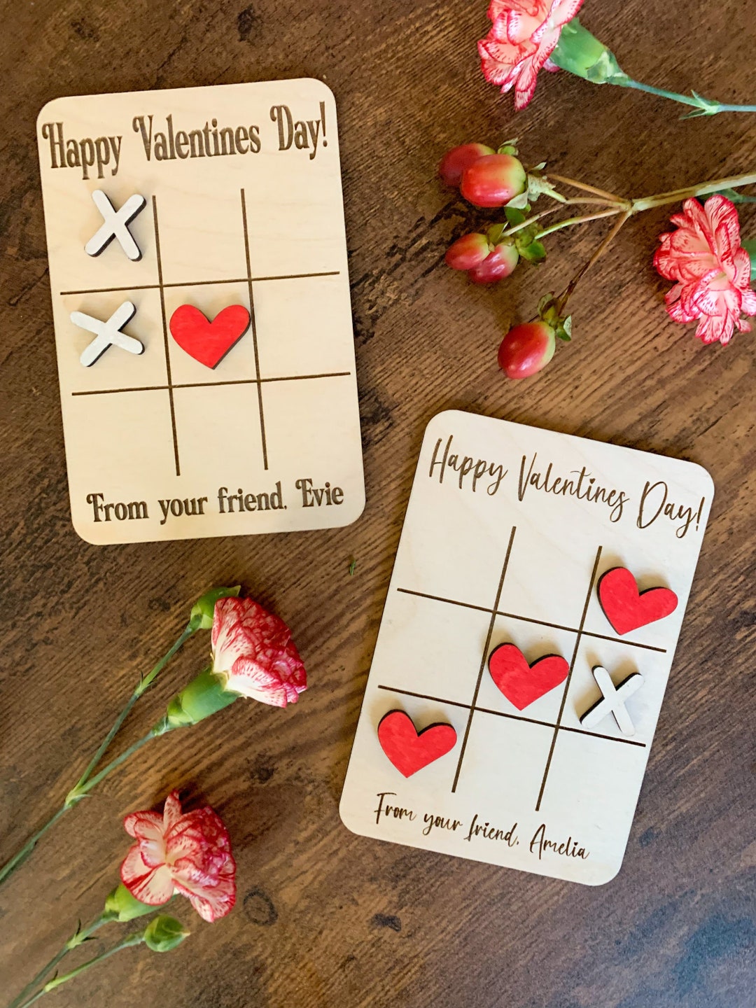 Personalized Valentine Tic Tac Toe Board, Class Valentine, Kids ...