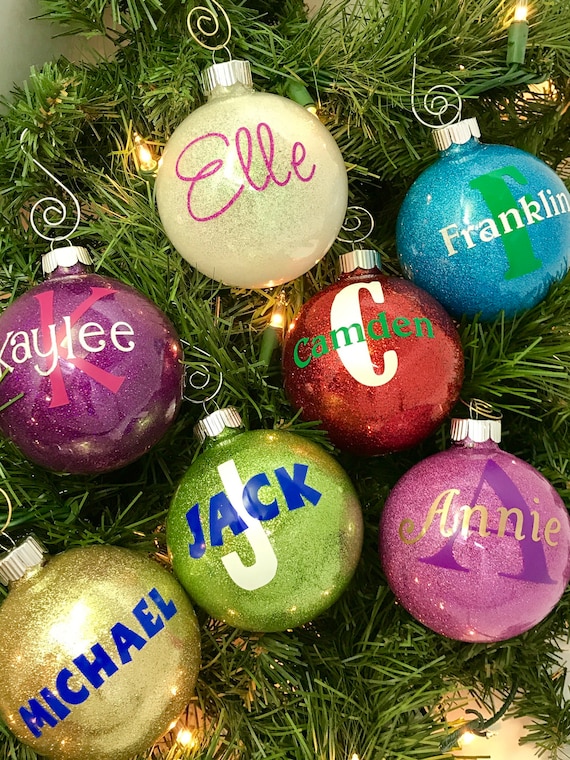 Personalized name Christmas ornament personalized glitter | Etsy Personalized name Christmas ornament personalized glitter | Etsy