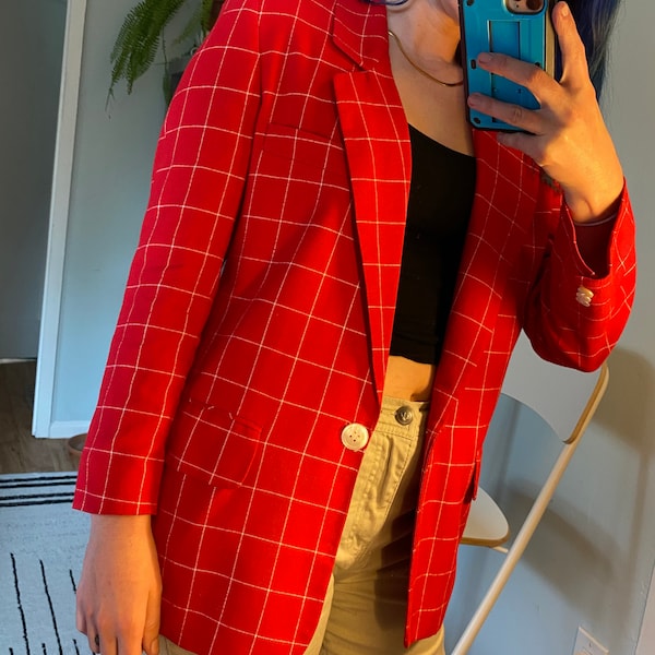 Windowpane Blazer - Etsy