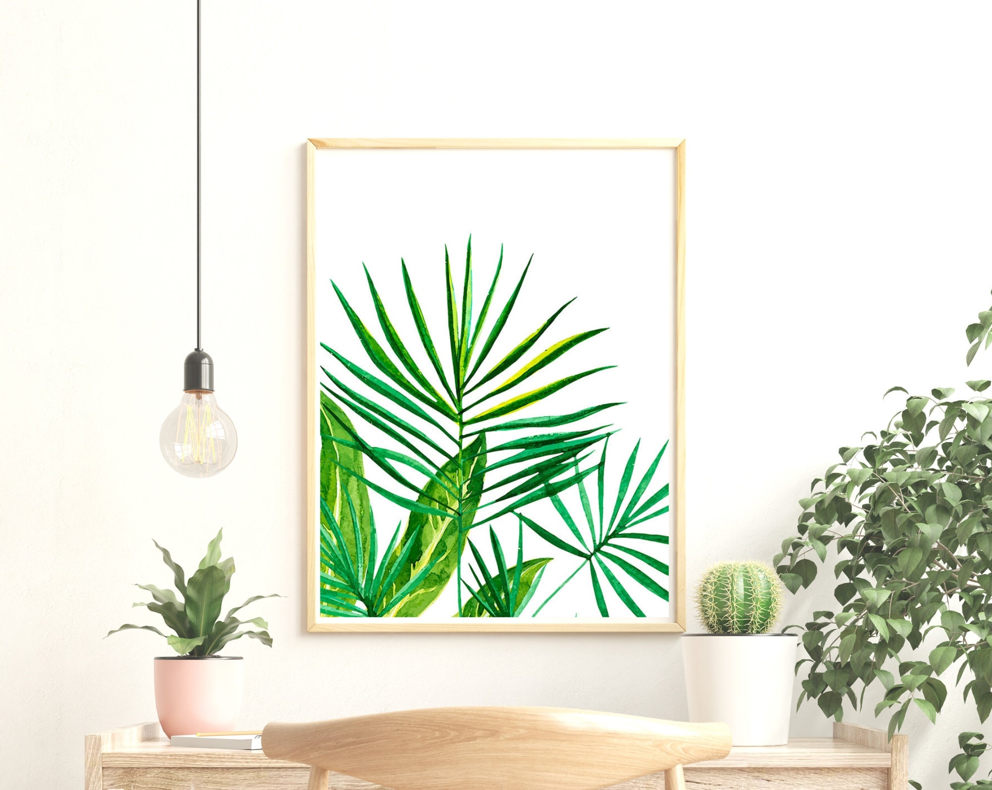 Tropical Palm Watercolor Prints | Palm Leaf Prints - Etsy