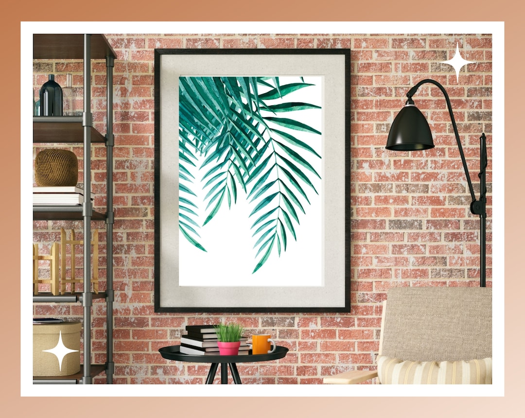 Palm Tree Leaf Print Wall Art | Palm Frond Print - Etsy