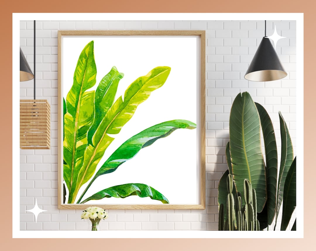 Banana Tree Print | Watercolor Banana Tree Leaf | - Etsy