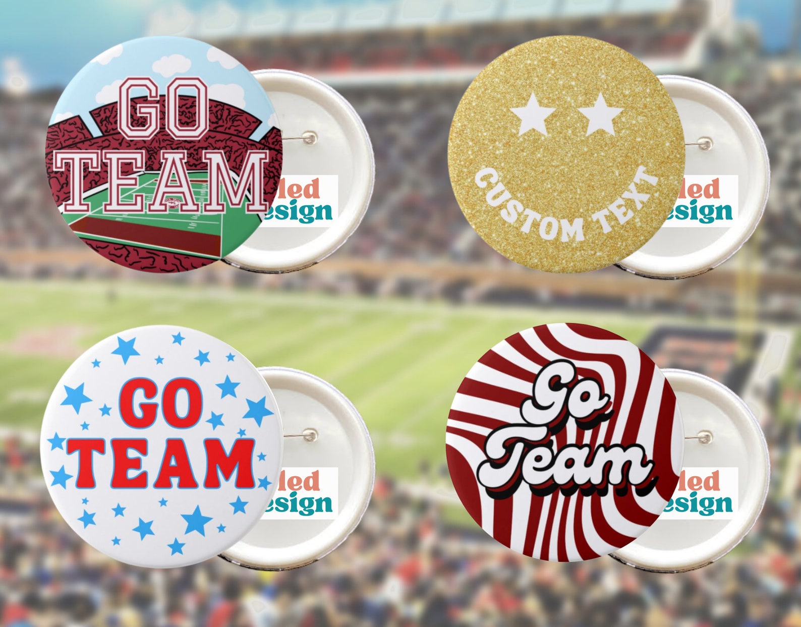 Custom 3 Inch Game Day Button Gameday Pins Football - Etsy