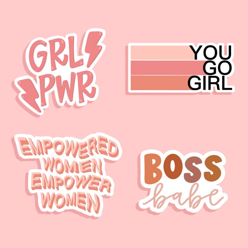 Empowered Sticker Pack Pink Girl Power Pink Vinyl Sticker - Etsy