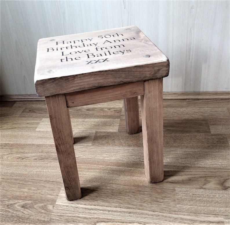 Personalised Rustic Wooden Childrens Stool Toddler Baby Gift - Etsy UK