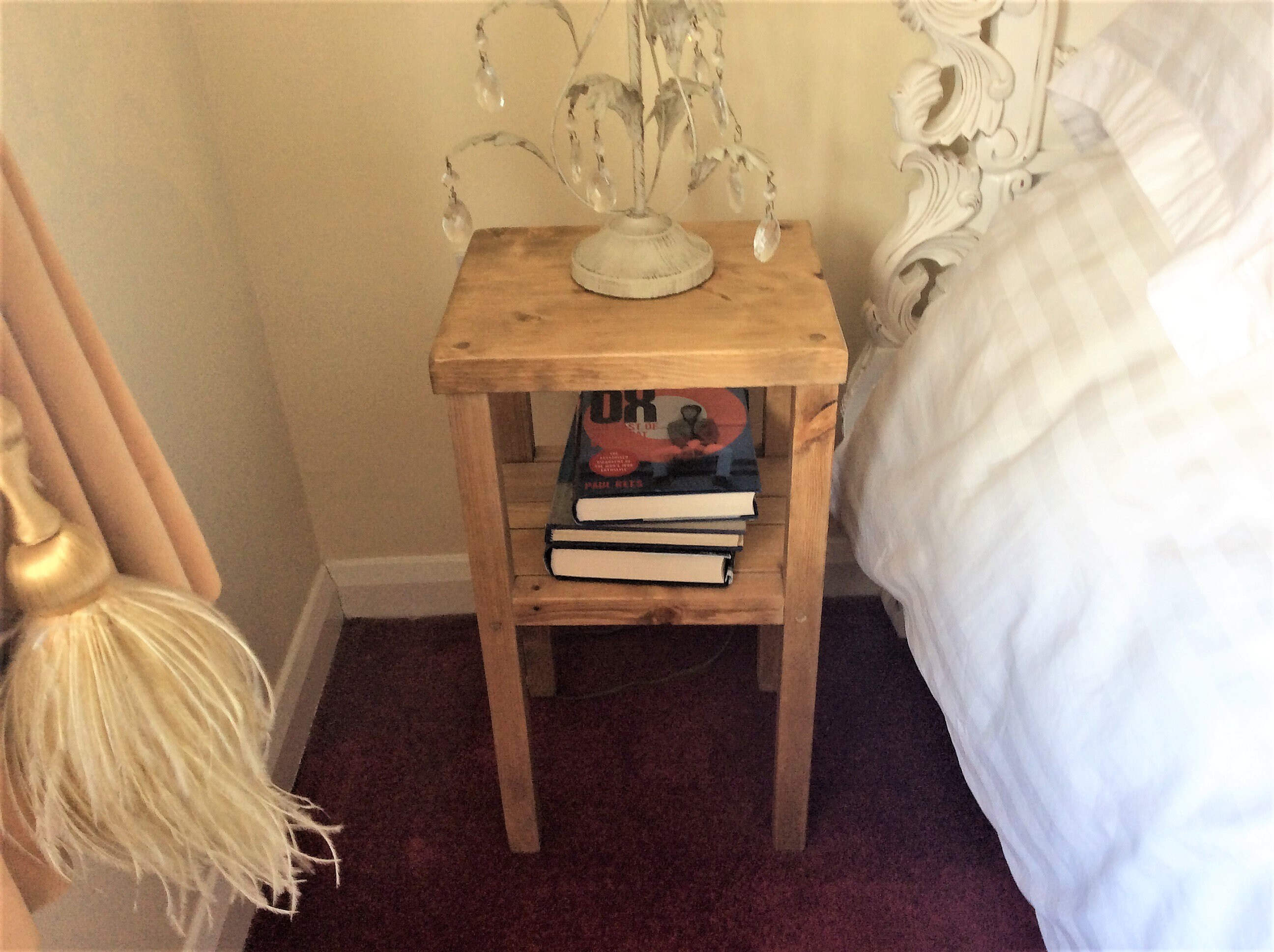 CAUNTON Compact Rustic Bedside Table - Etsy UK