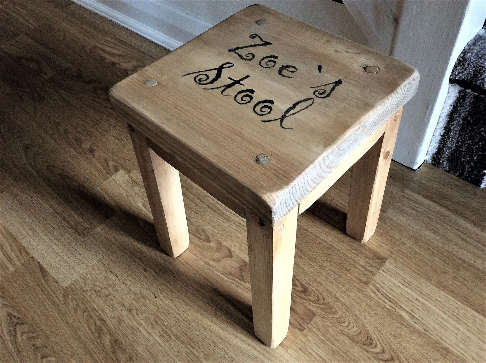 Personalised Rustic Wooden Childrens Stool Toddler Baby Gift - Etsy UK