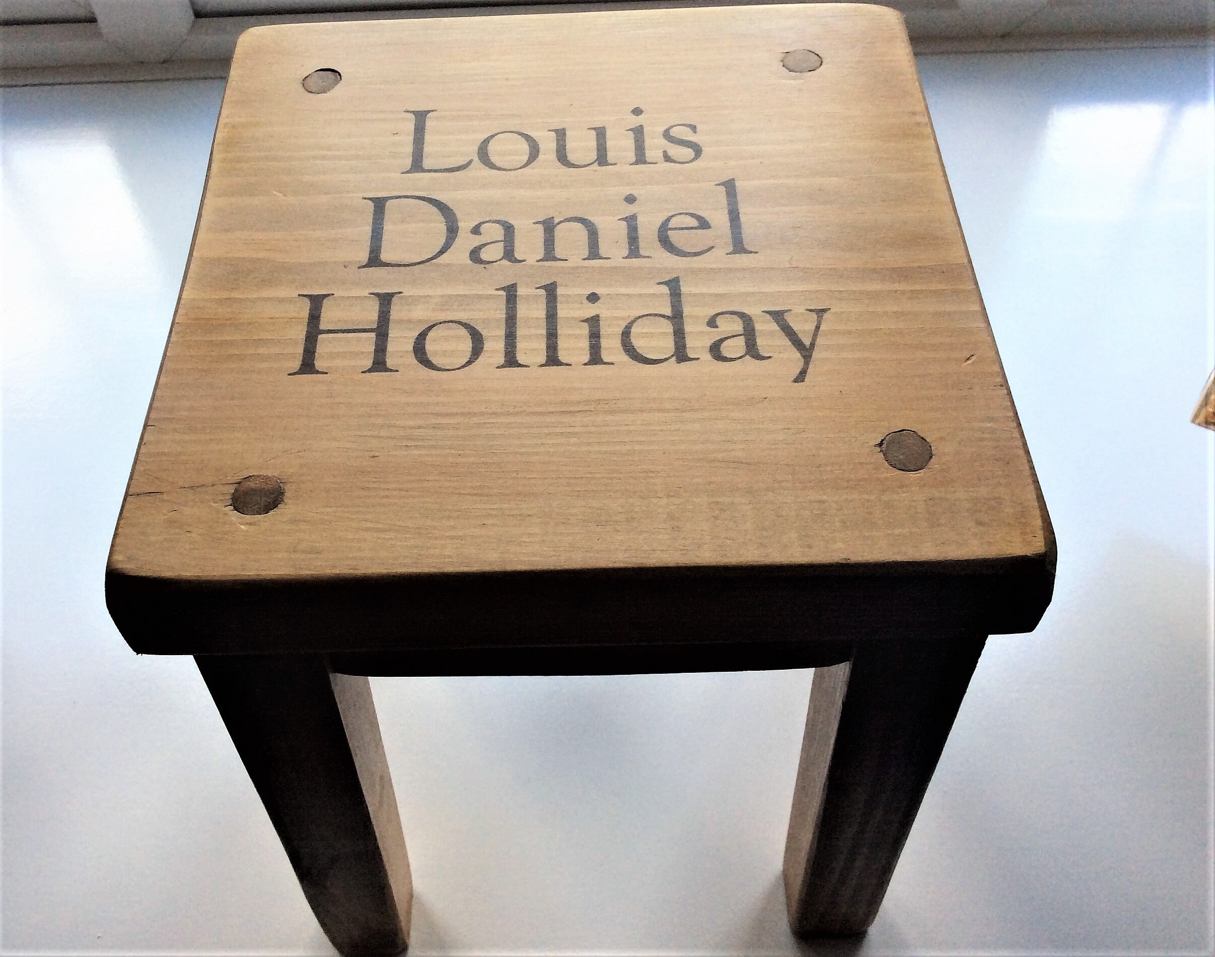 Personalised Rustic Wooden Childrens Stool Toddler Baby Gift - Etsy UK