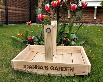 Wooden Garden Trug With Fold Down Handle - Can Be Personalised - Etsy UK