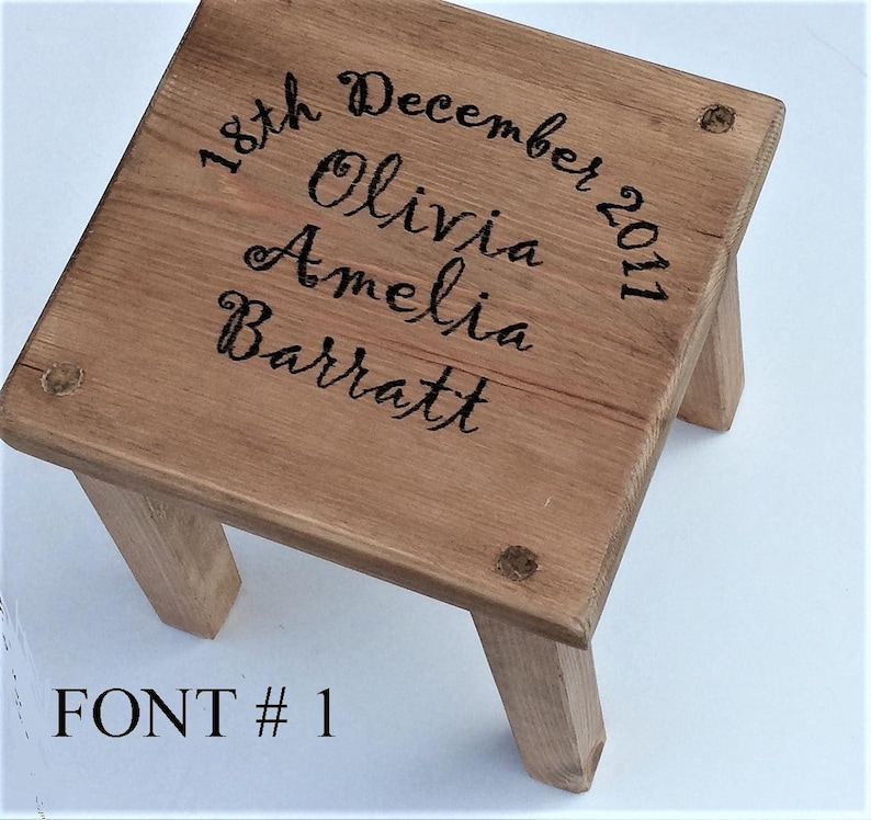 Personalised Rustic Wooden Childrens Stool Toddler Baby Gift - Etsy UK