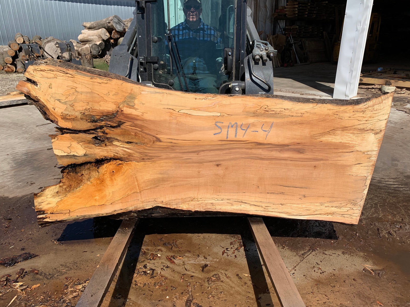 Spalted Silver Maple Live Edge Slab 91" X 35-44" X 3" Perfect for Bar ...