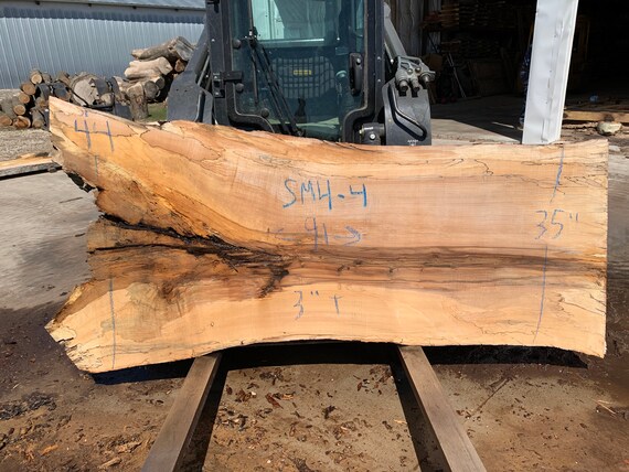 Spalted Silver Maple Live Edge Slab 91 X 35-44 X - Etsy