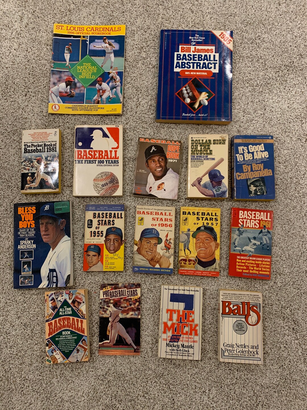 Antique Baseball Books Mickey Mantle, Hank Aaron - Etsy