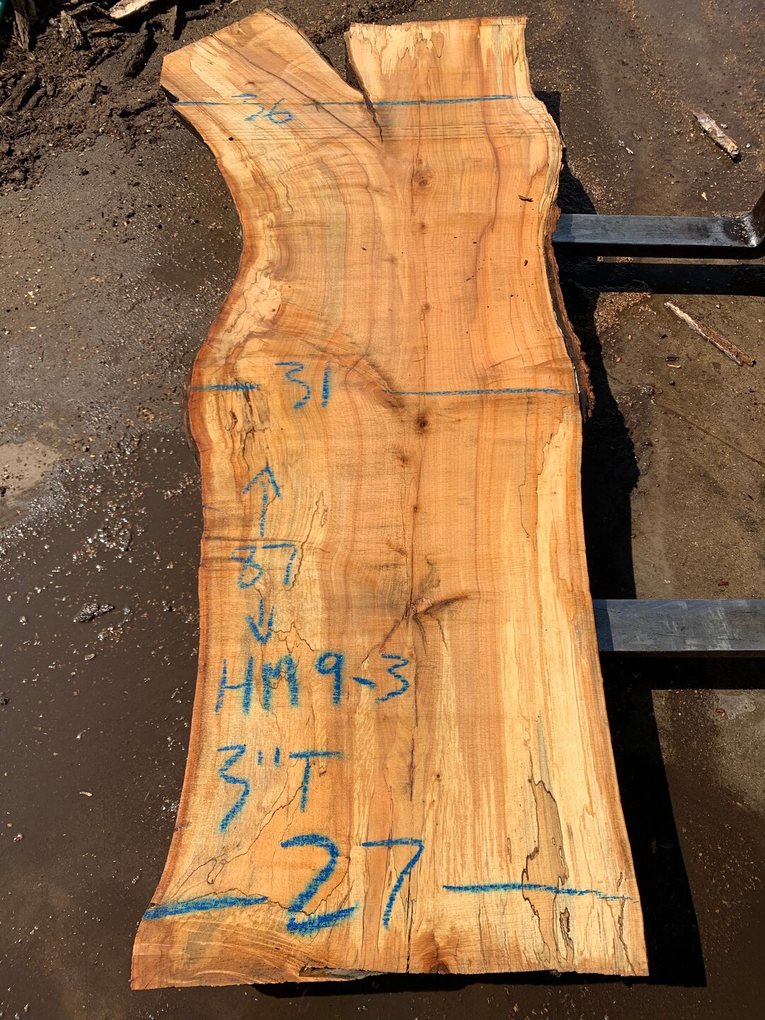 HARD Maple Live Edge Slab 87 X 27-36 X 3 - Etsy