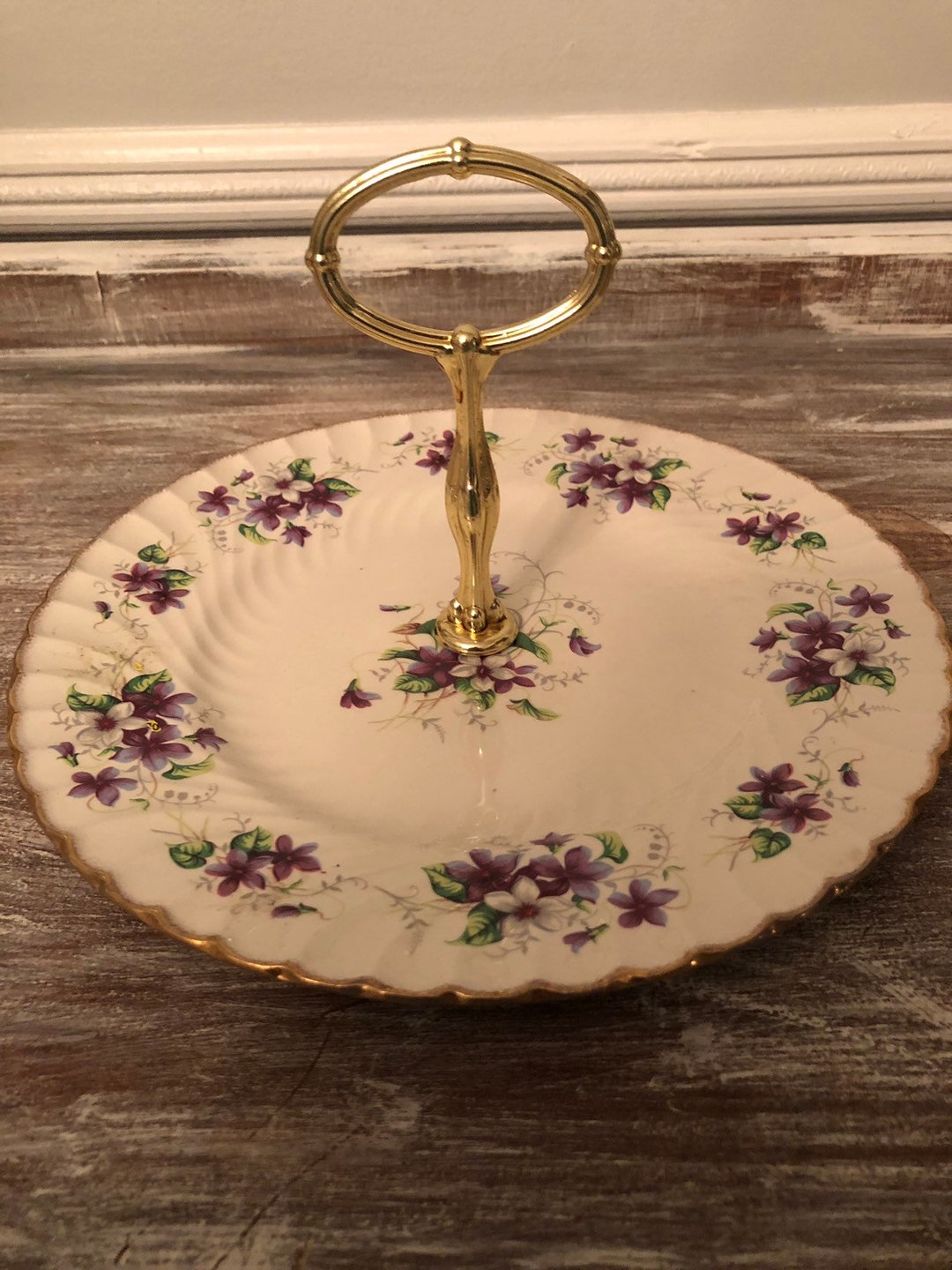 Vintage Royal Crown Staffordshire Cake/dessert Plate/vintage Horderves ...