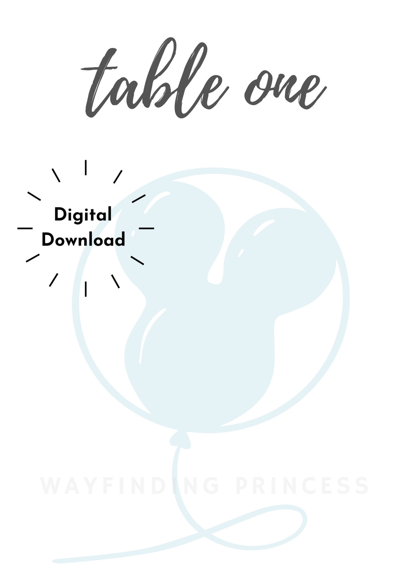 Instant Download - Mickey Balloon Table Numbers, Day of Event ...