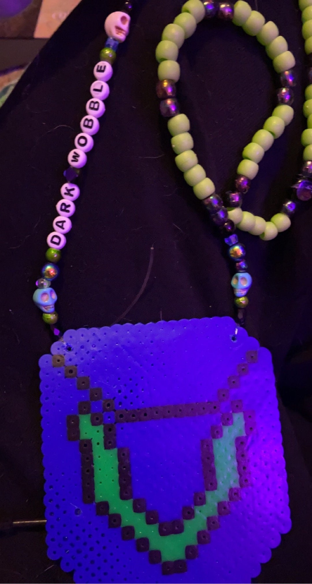 Mr Dark Wobble Perler Necklace - Etsy