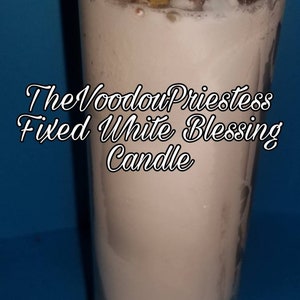 Fixed White Blessing Candle Voodoo Hoodoo Bruja Ritual Spell ...