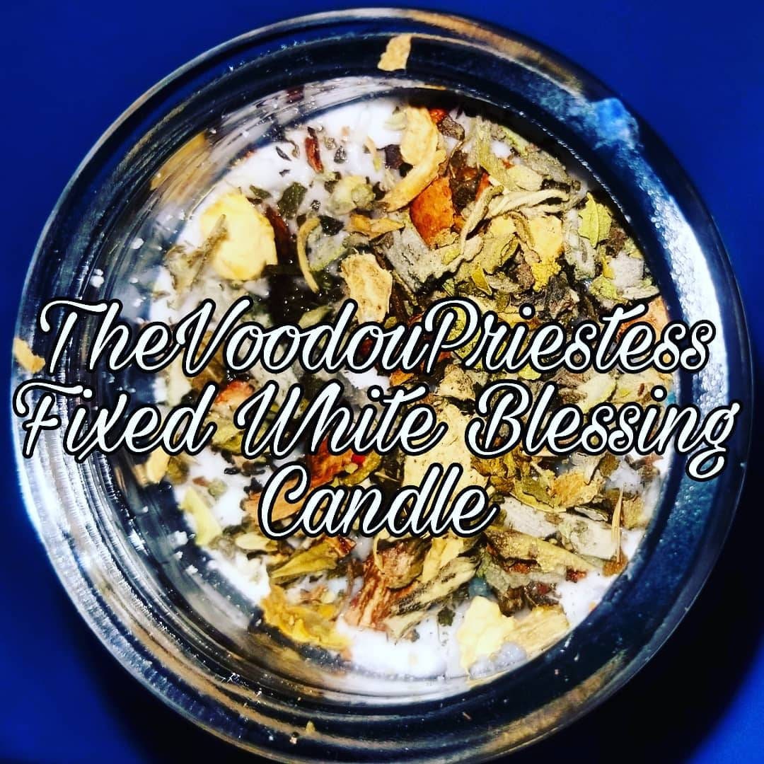 Fixed White Blessing Candle Voodoo Hoodoo Bruja Ritual Spell ...