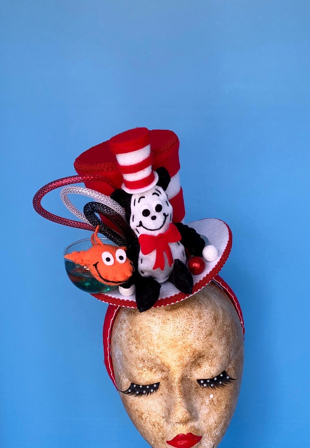 Cat on Hat Fascinator Mini Hat - Etsy