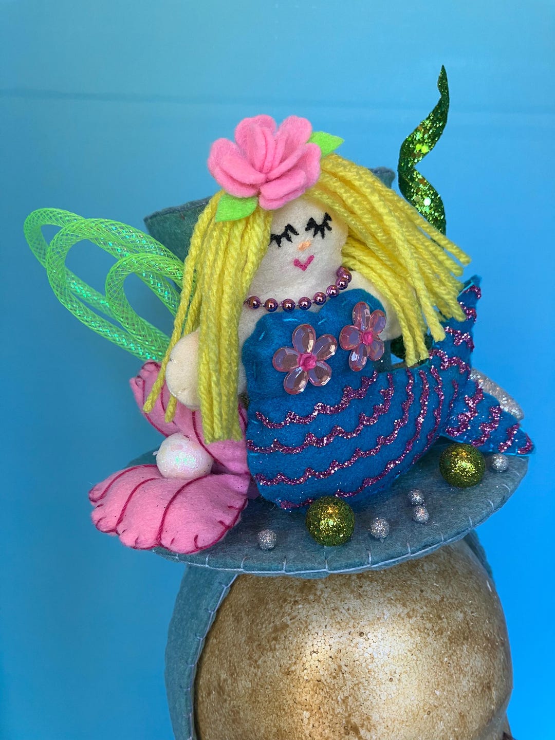 Mermaid Mini Hat Fascinator: Hand-stitched Felt Ocean Scene Headband - Etsy
