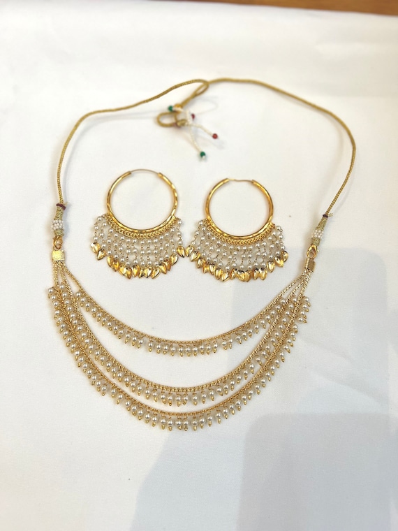 Gold jadau set with price store
