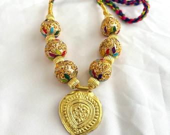 Kaintha Pendant Necklace punjabi Folk Cultural Bhangra/ Giddha Golden ...